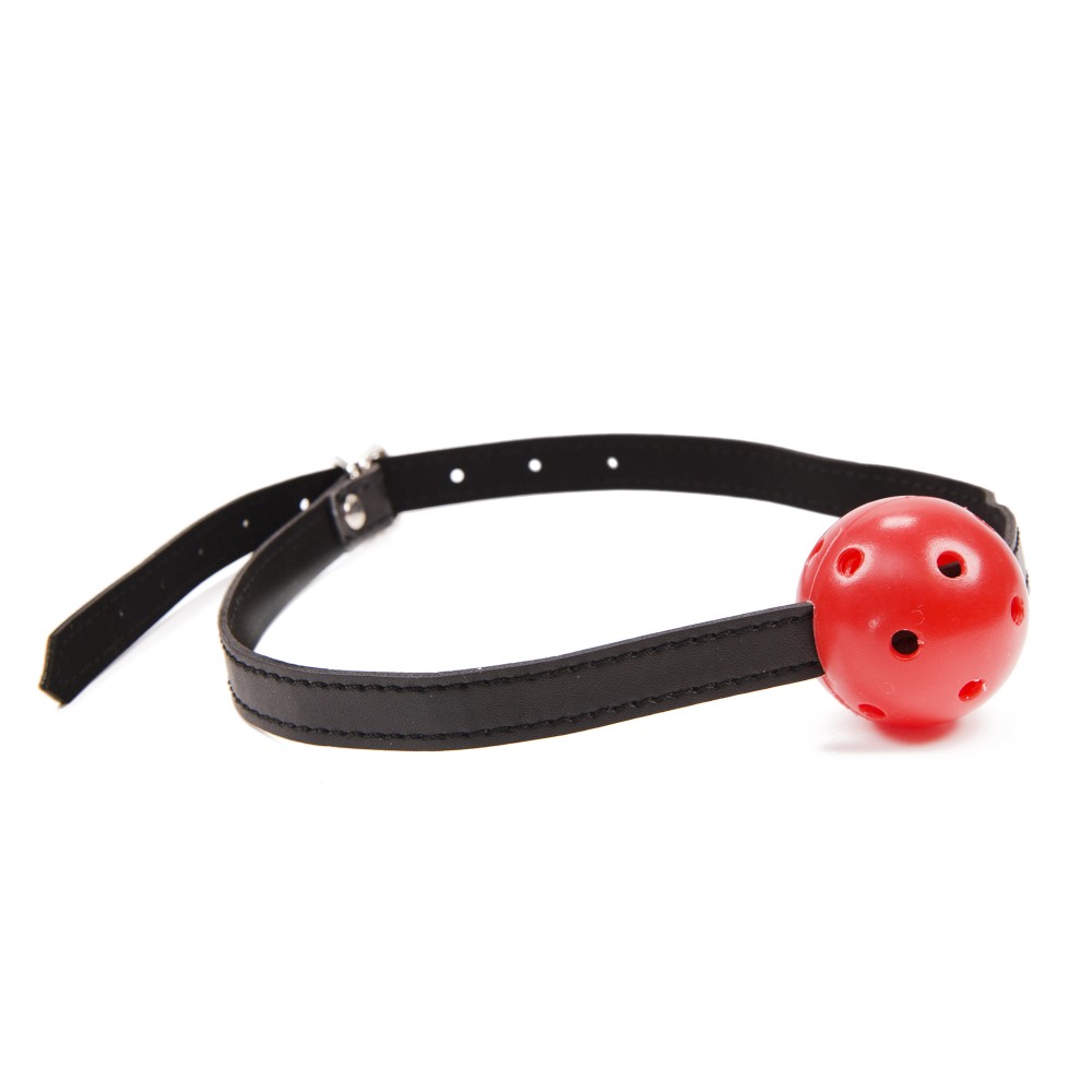 Red Breathable Ball Gag with Black Strap